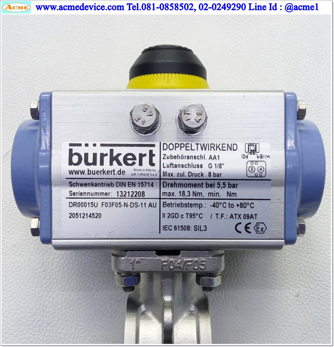 Ball Valve Burkert รุ่น DR00015U F03F05-N-DS-11 AU - แอคมี่ ดีไวซ์ มือสองราคาถูก,Inverter, PLC ...