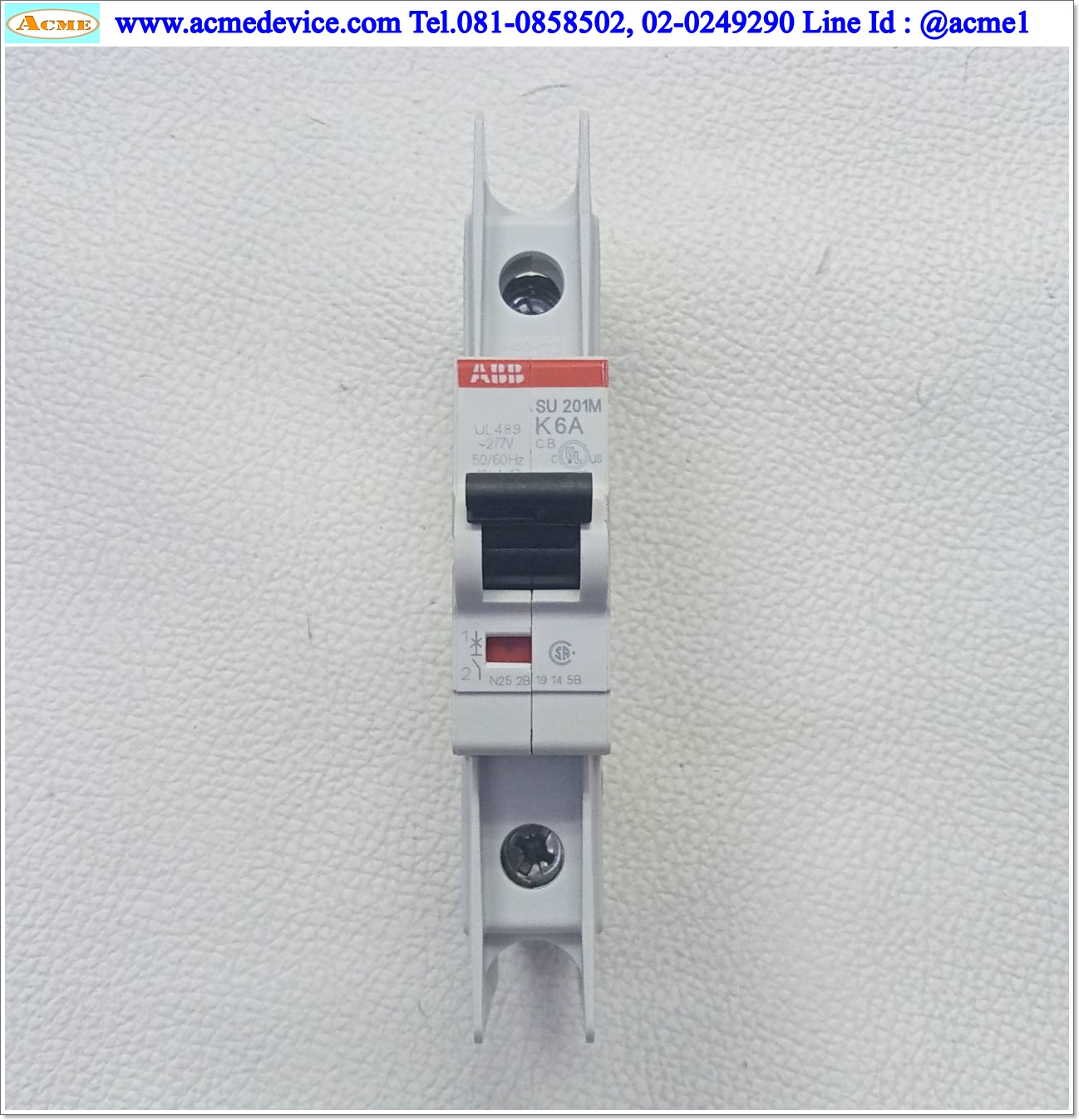 Breaker 1P ABB รุ่น SU201M-K6A, 6A, AC/DC, Maximum Voltage 277Vac/48Vdc - แอคมี่ ดีไวซ์ มือสอง ...