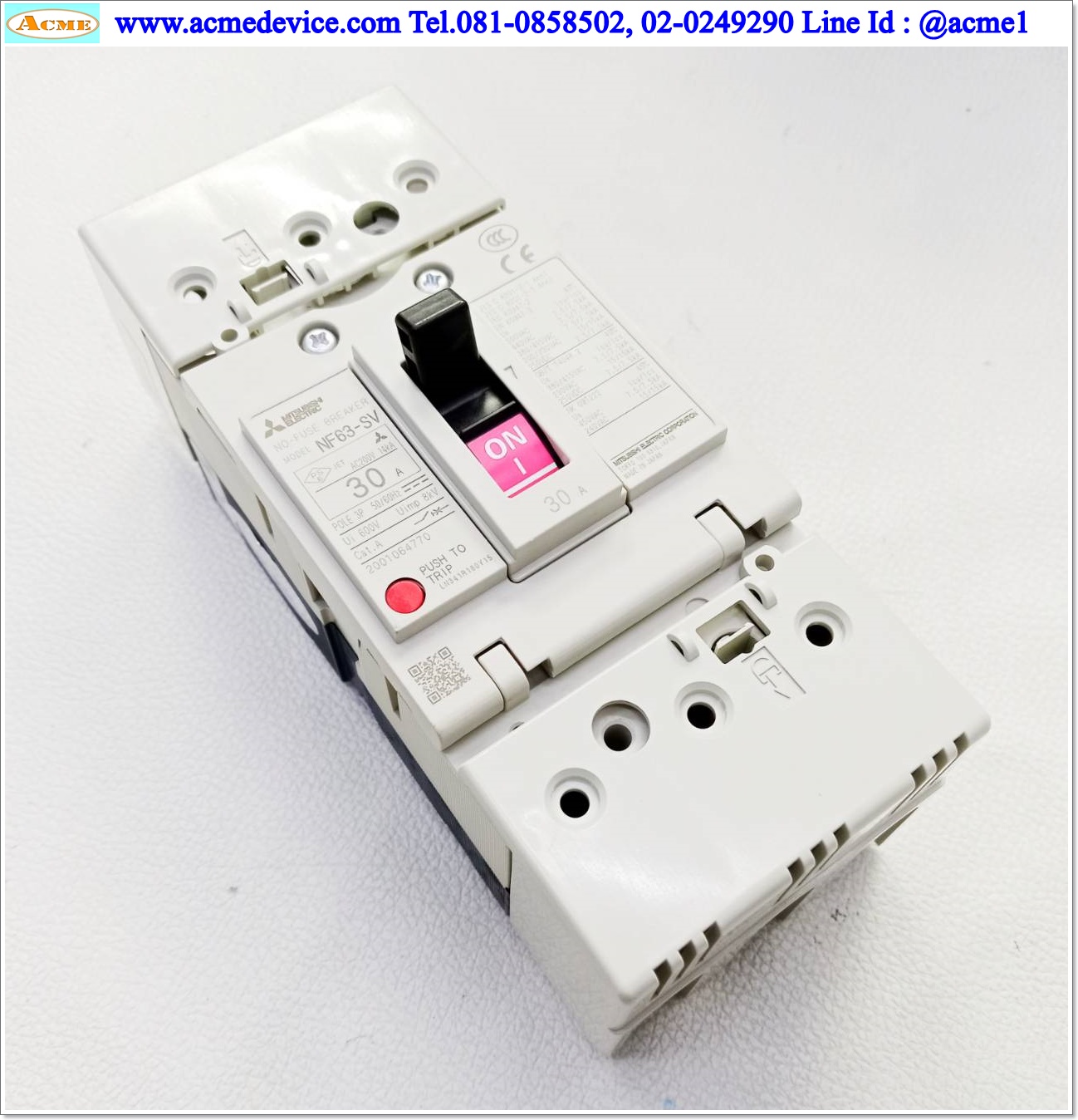 Breaker 3P Mitsubishi รุ่น NF63-SV, 30A - แอคมี่ ดีไวซ์ มือสองราคาถูก,Inverter, PLC, Servo, DC ...