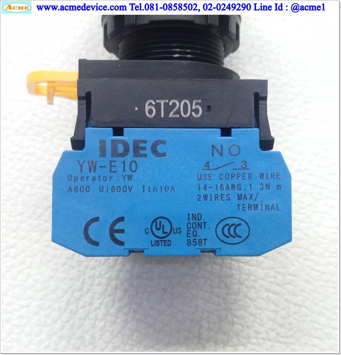 Pushbutton Switch Idec รุ่น YW1B-M4E10G, 1NO, 22mm - แอคมี่ ดีไวซ์ มือสองราคาถูก,Inverter, PLC ...