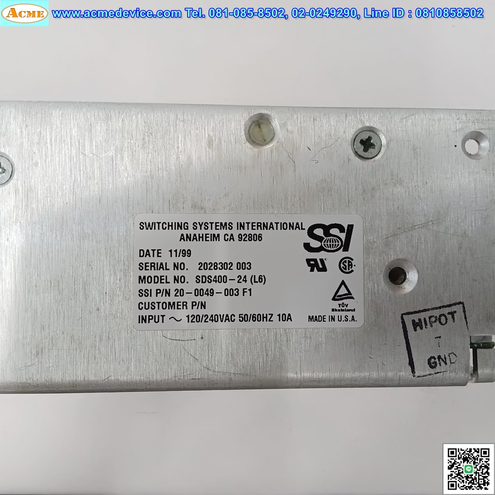 Power Supply SSI รุ่น SDS400-24, Output 24V, 17A, 400W - แอคมี่ ดีไวซ์ มือสองราคาถูก,Inverter ...